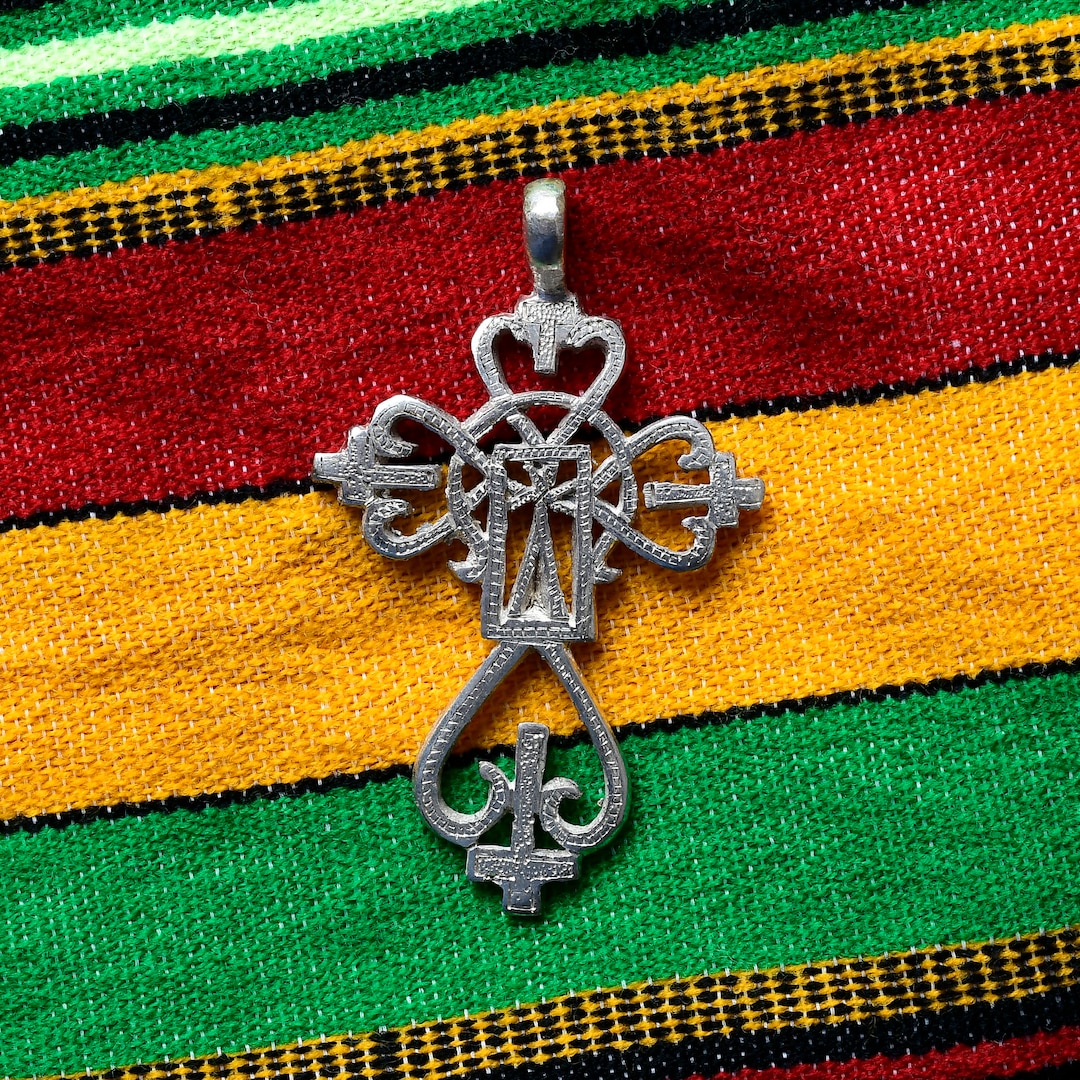 Ethiopian Neck Cross, Coptic Orthodox Christian Cross Handmade Brass ...