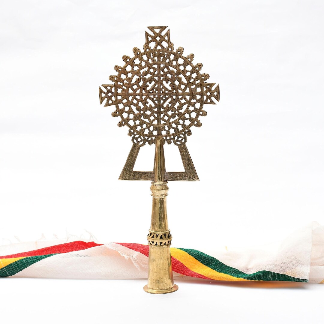 Handmade Ethiopian Orthodox Processional Cross Large 14 Orthodox Church ...
