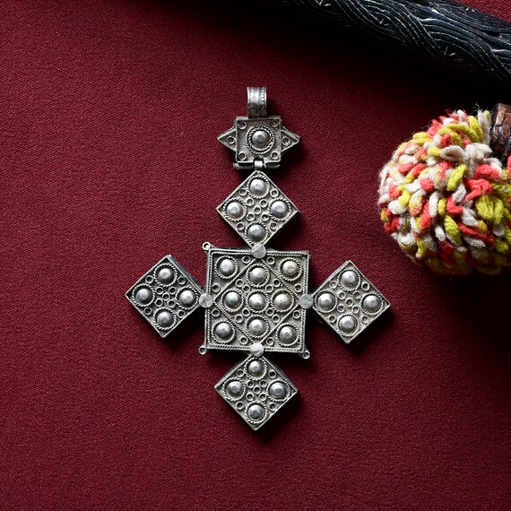 Large Ethiopian neck Cross, Coptic neck Cross pendant… - Gem