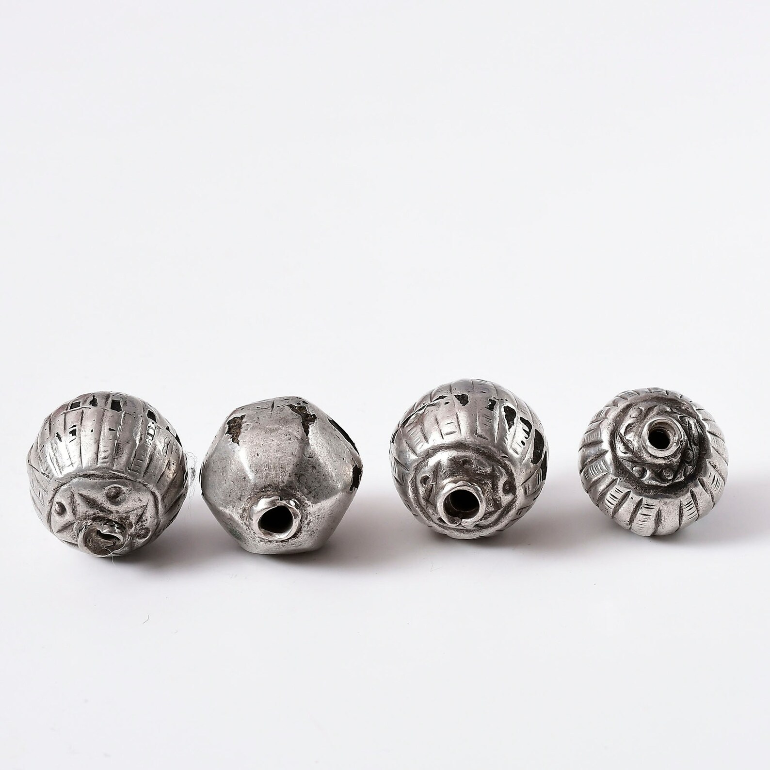 4x Vintage Ethiopian Somal Silver Muria Bead Harrar, Eastern Ethiopia ...