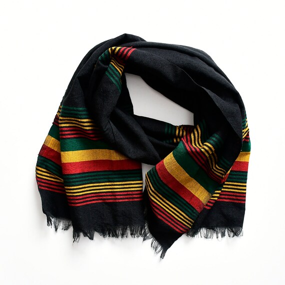 Rasta clothing Ethiopian scarf Netela Rasta shawl bla… - Gem