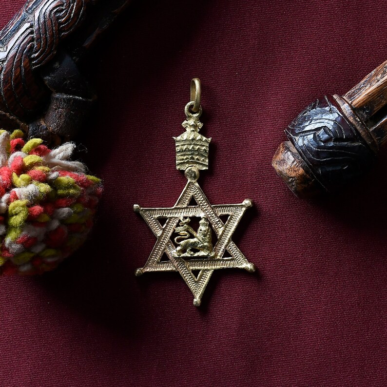 Lion of Judah Star of David Neck Cross Handmade Ethiopian Pendent Haile ...