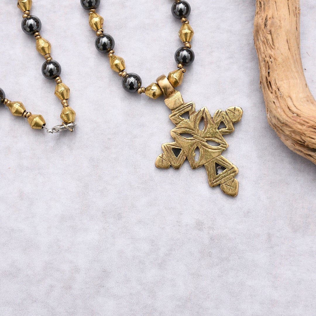 Ethiopian Cross Pendent Ethiopian Coptic Cross Necklace African Rasta ...