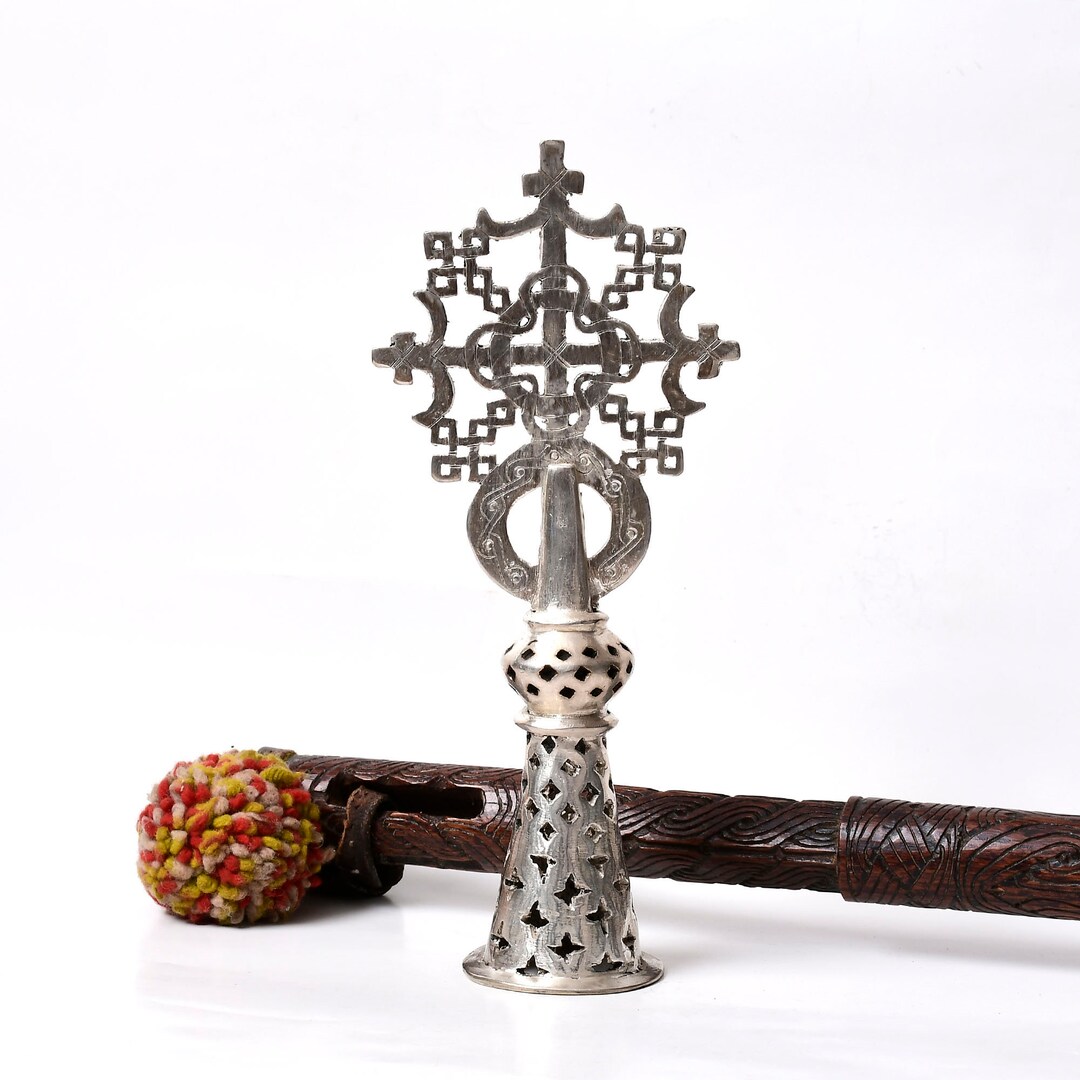 Ethiopian Processional Table Cross. Self Standing Cross, Coptic Icon ...