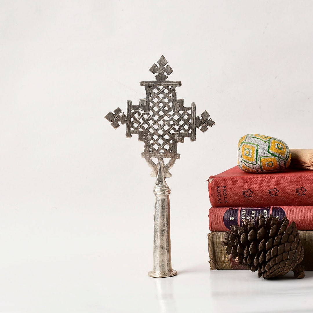 Ethiopian Processional Table Cross. Self Standing Cross, Coptic Icon ...