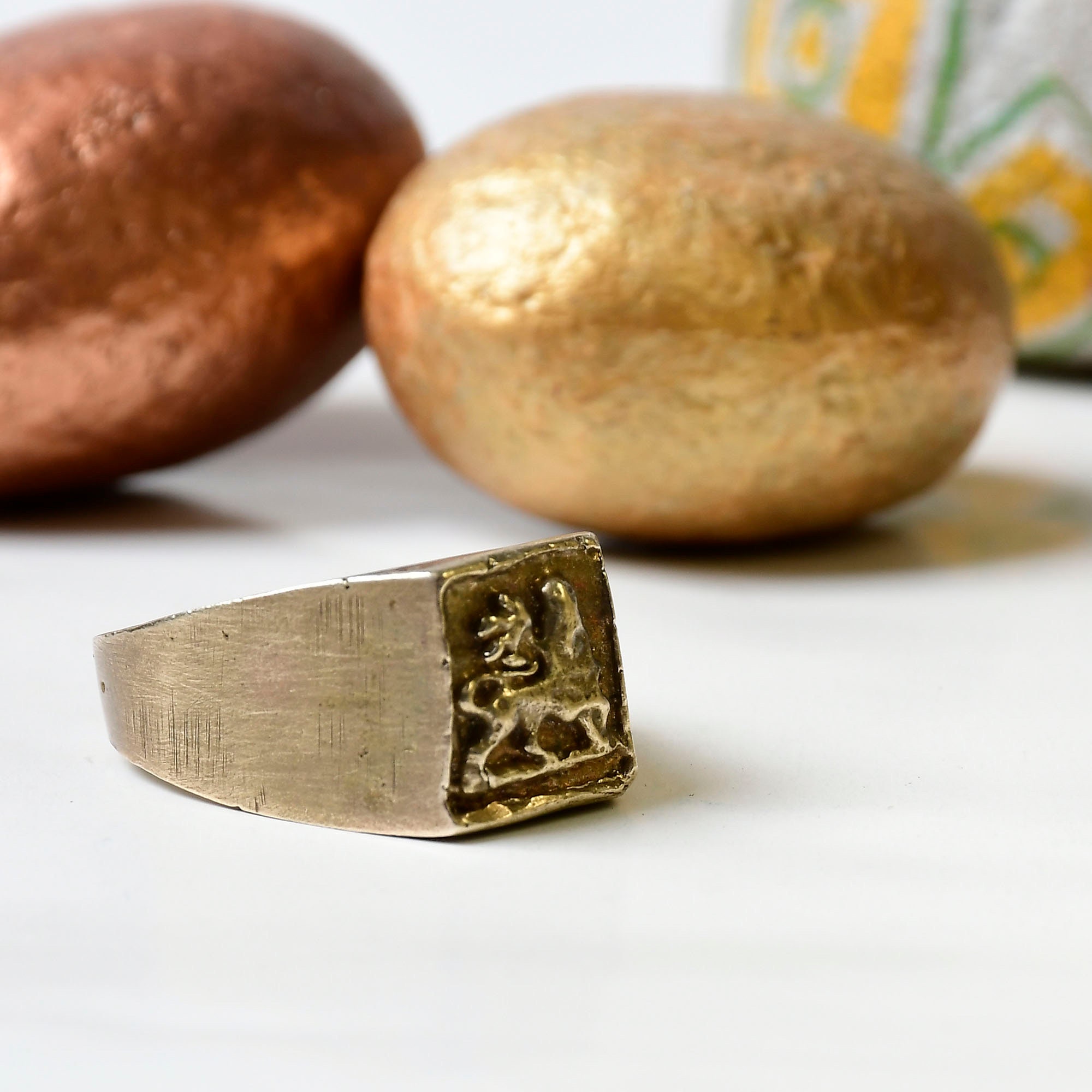 Golden Lion of Judah Ring Handmade Moambessa Ring Rasta Haile Selassie ...