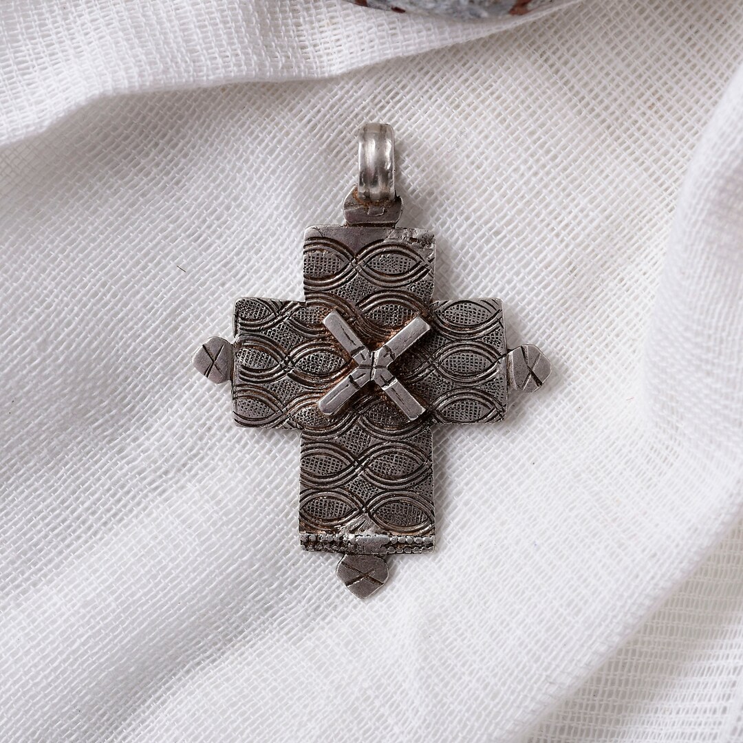 Old Ethiopian Silver Cross Coptic Silver Neck Cross Orthodox Pendant ...