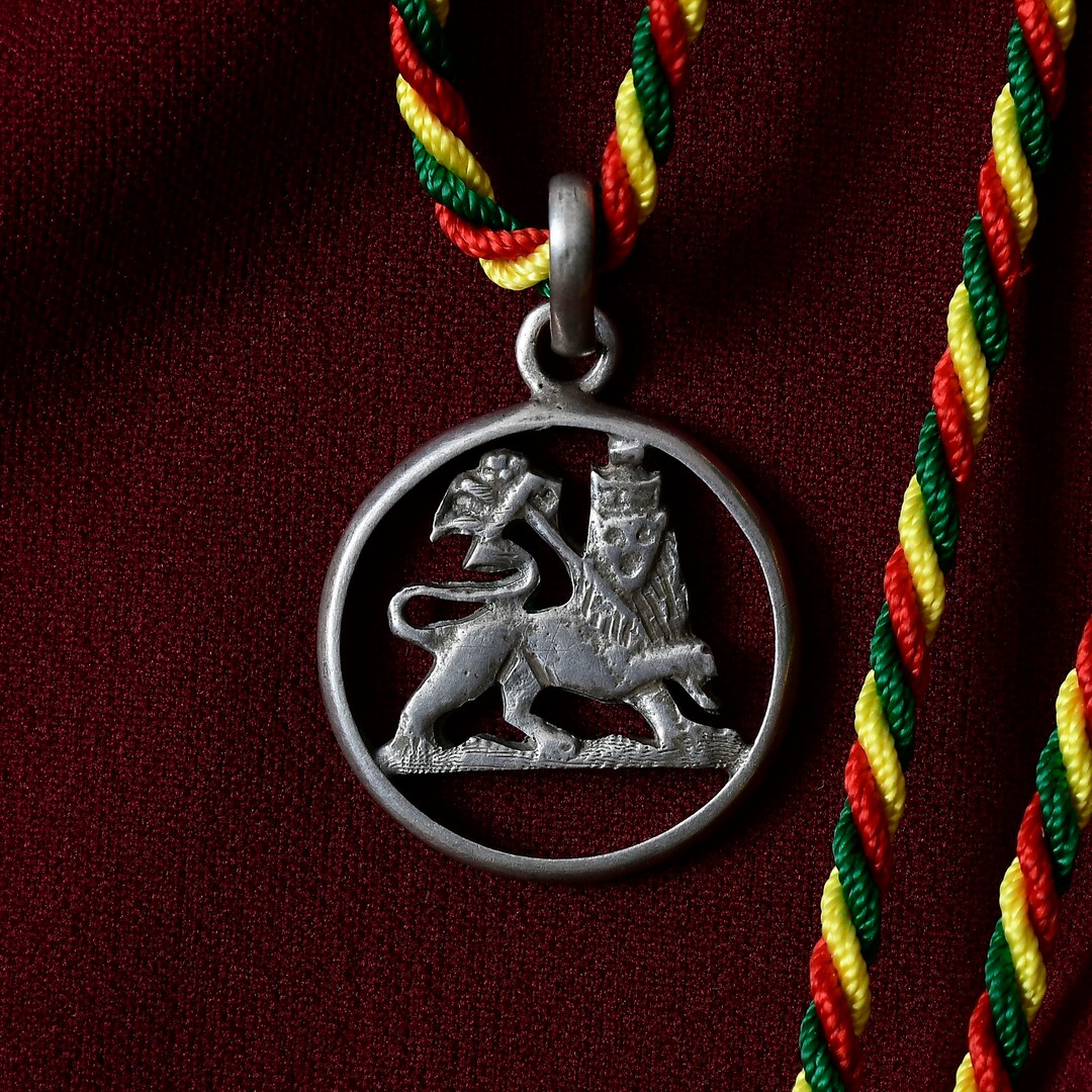 Ethiopian Silver Lion of Judah Pendent Haile Selassie, Coin Pendent ...