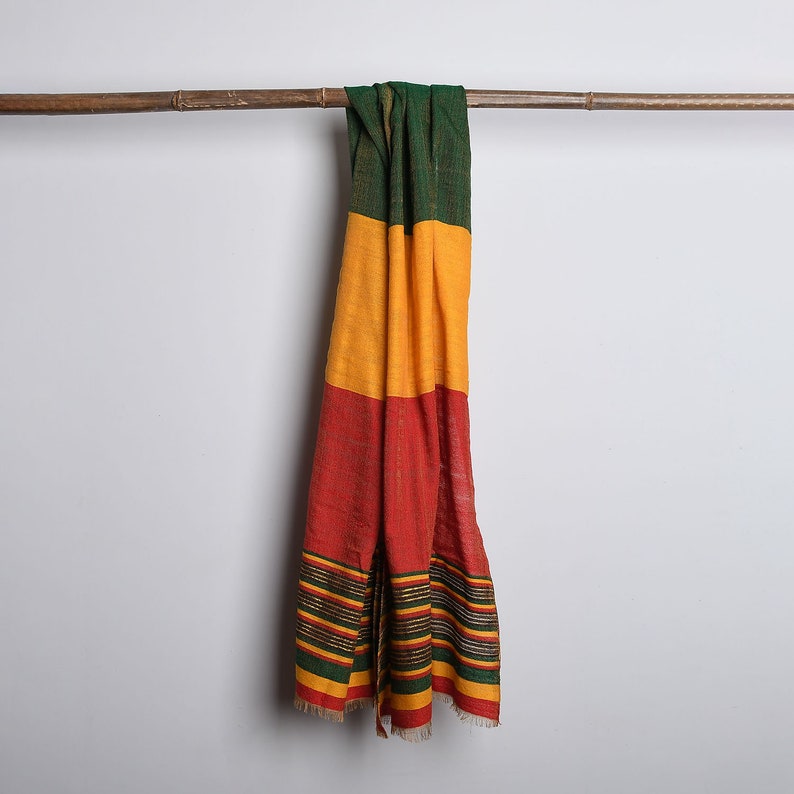 Handmade Ethiopian Scarf Netela Rasta Shawl Lightweight Green Gold Red ...