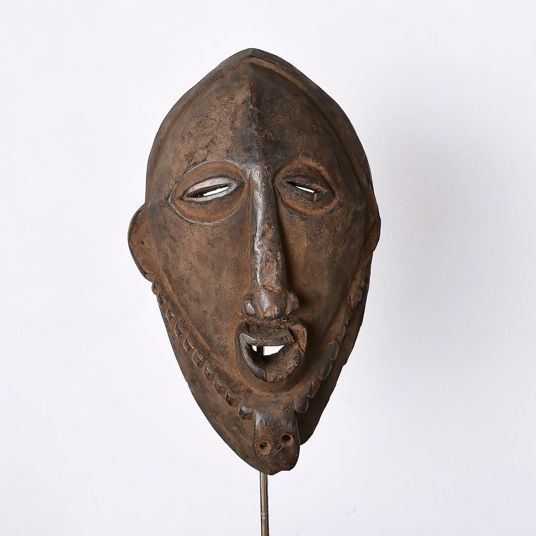 African Wood Mask BEMBE Tribe Primitive Ethnic Wood Craft Figurine Art ...