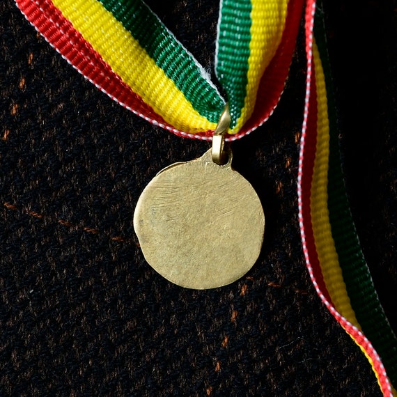 Ethiopian Lion of Judah pendent + ribbon Haile Sel… - Gem