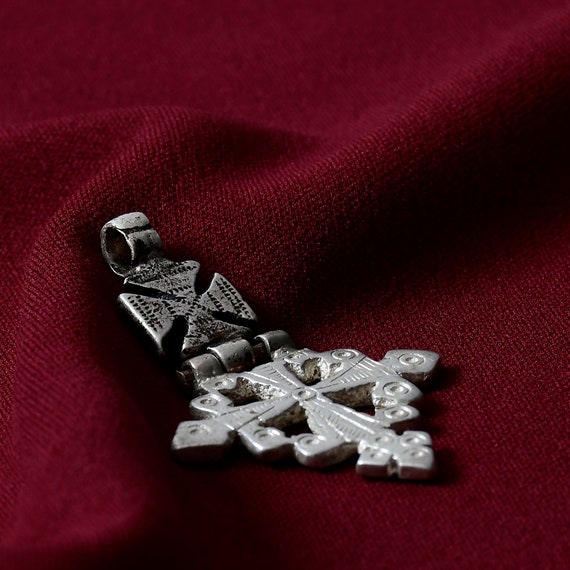 Ethiopian silver Cross pendent, Ethiopian neck cross,… - Gem