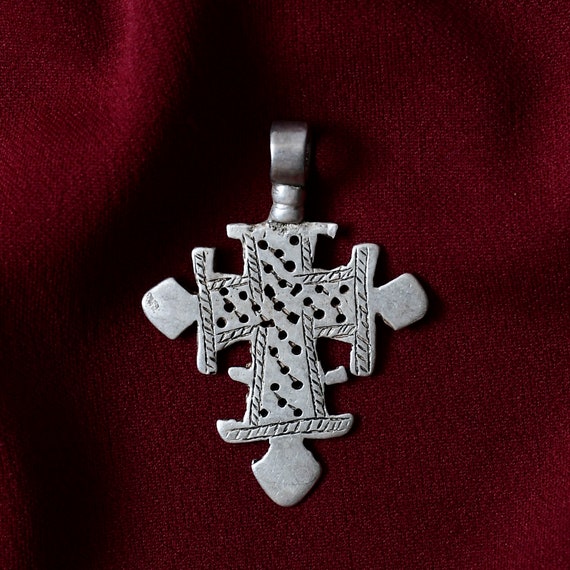 Antique Ethiopian Coptic silver cross Ethiopia orthod… - Gem