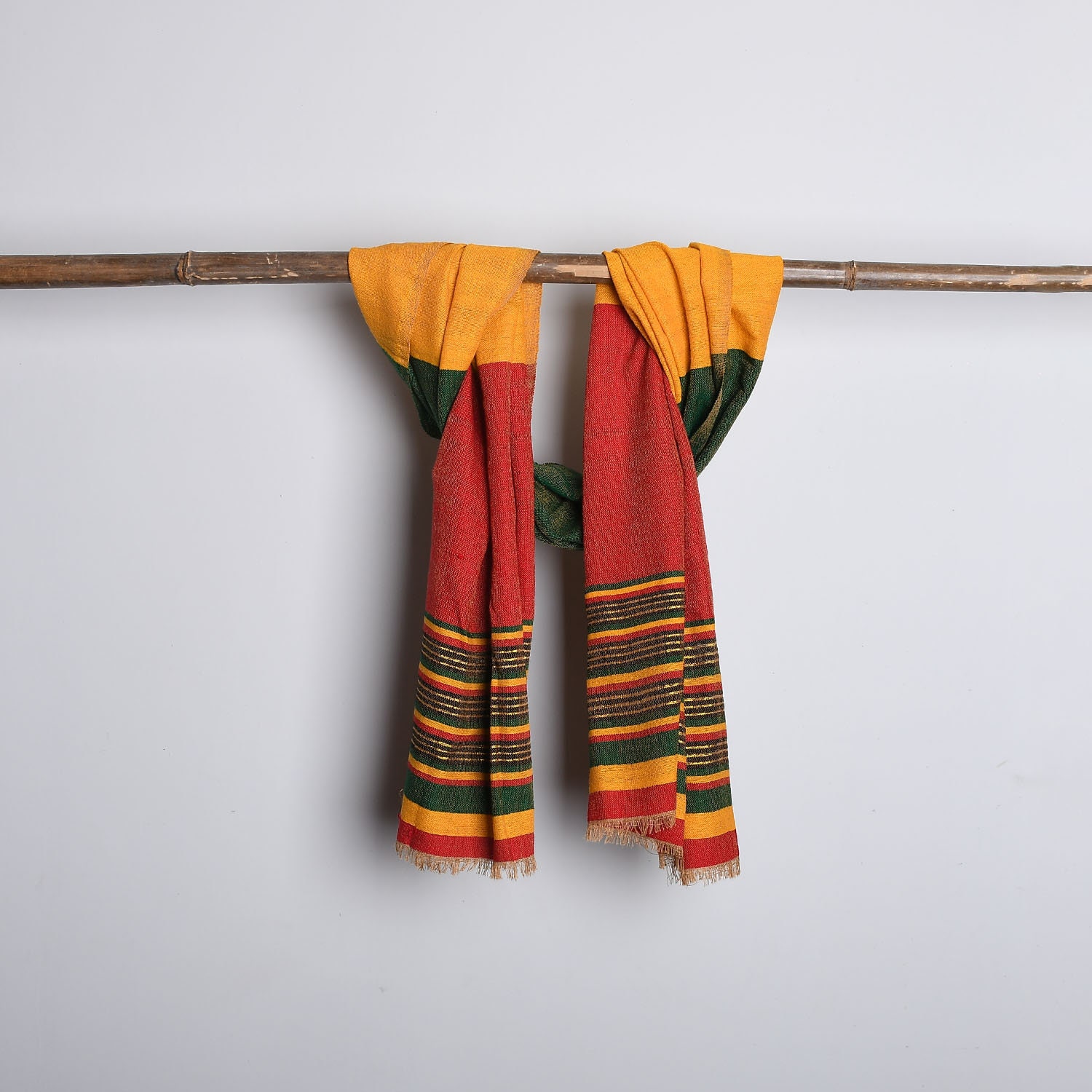 Handmade Ethiopian Scarf Netela Rasta Shawl Lightweight Green Gold Red ...