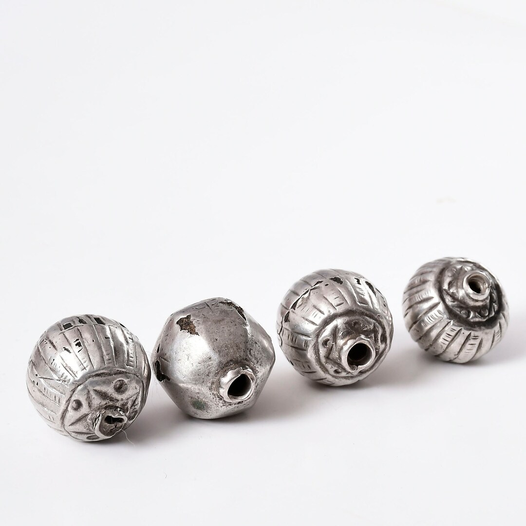 4x Vintage Ethiopian Somal Silver Muria Bead Harrar, Eastern Ethiopia ...