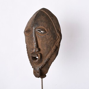 African Wood Mask BEMBE Tribe Primitive Ethnic Wood Craft Figurine Art ...