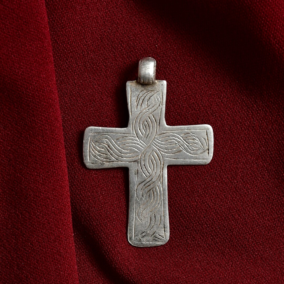 Antique Ethiopian Silver Cross, Handmade Silver Neck Cross, Coptic ...