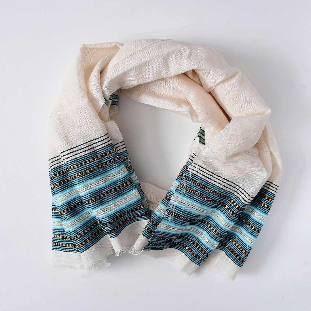 Ethiopian Cotton Scarfs Cotton Shawal Scarves Colorful Stripes Shawl ...