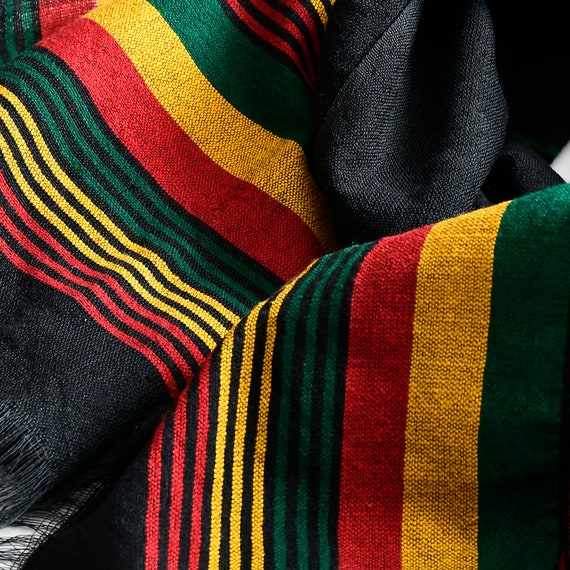 Rasta clothing Ethiopian scarf Netela Rasta shawl bla… - Gem
