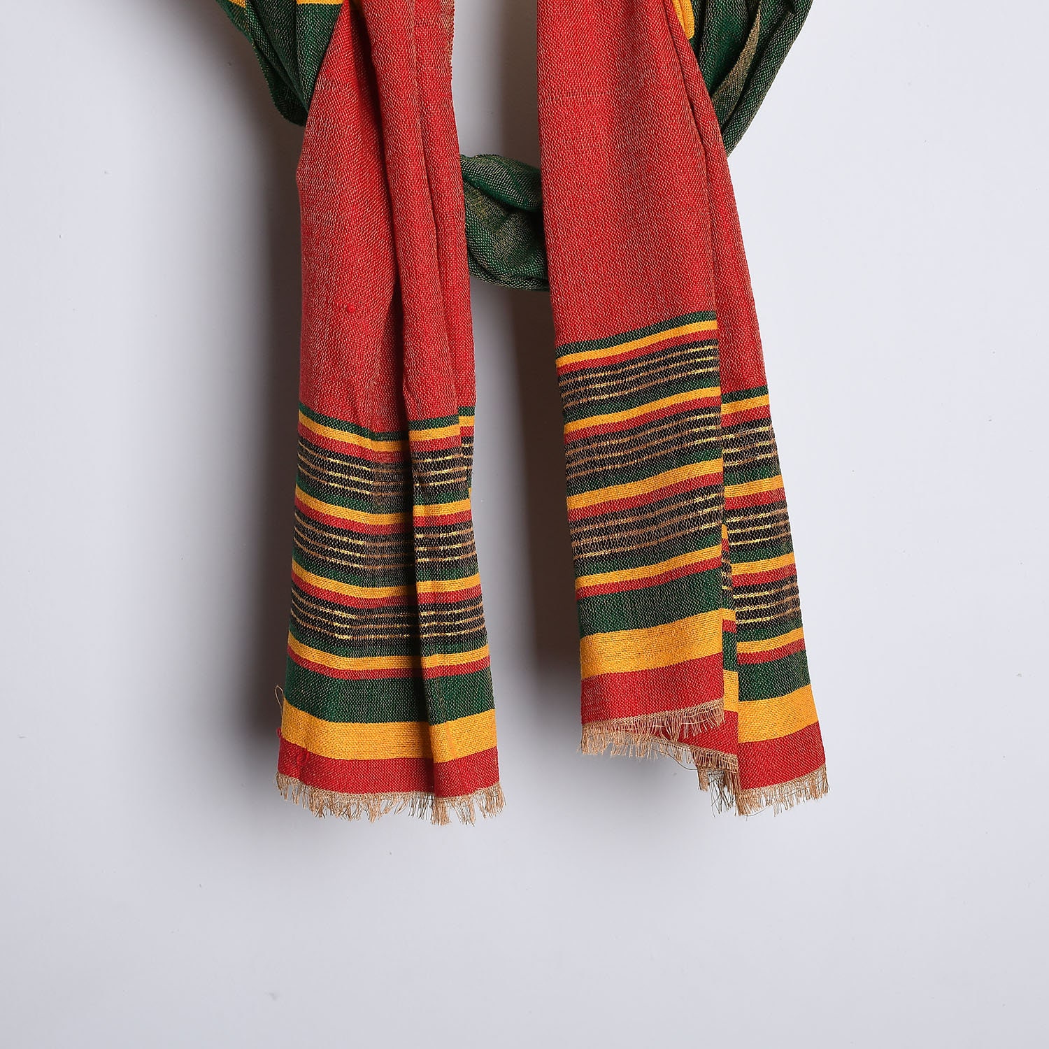 Handmade Ethiopian Scarf Netela Rasta Shawl Lightweight Green Gold Red ...