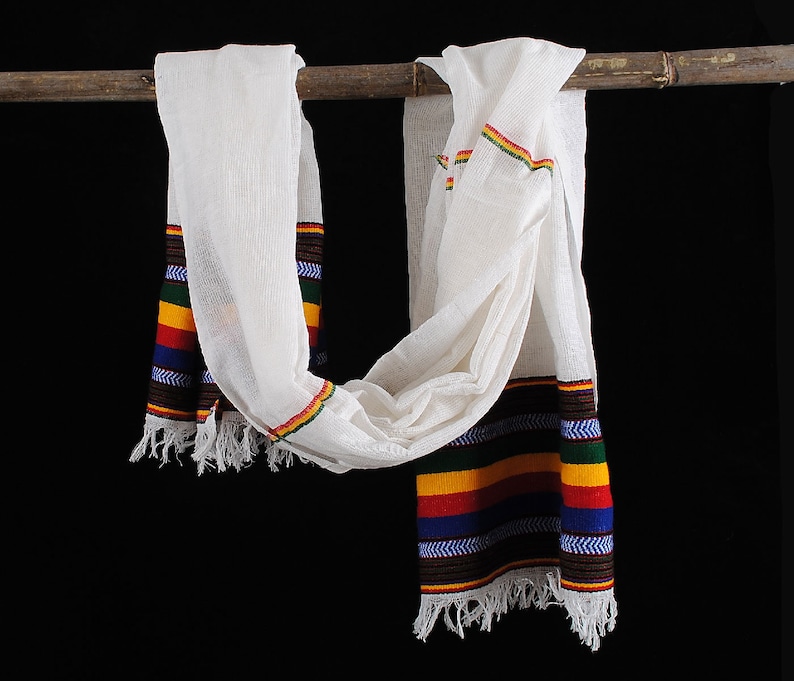 Ethiopian Scarf Netela Large Rasta Shawl Lightweight Green Gold Red ...