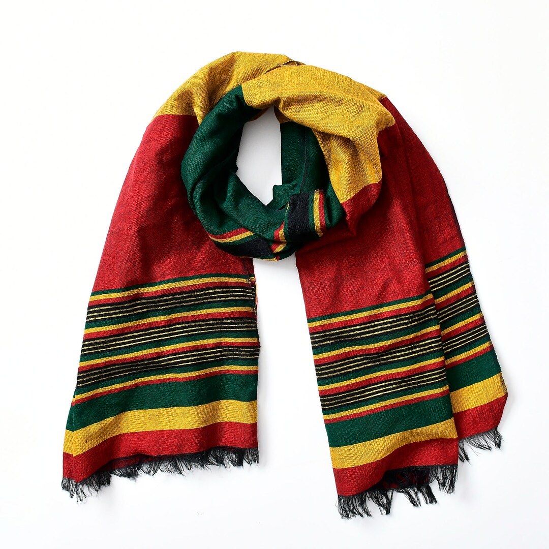 Ethiopian Rasta Scarf Netela Rasta Shawl Lightweight Green Gold Red ...