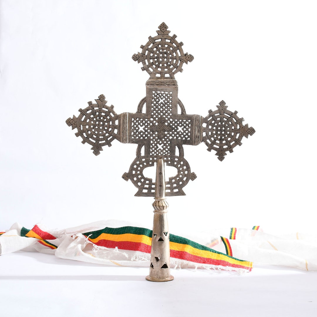 Ethiopian Processional Cross Large 19 Ethiopian Orthodox Church 37-8104 ...