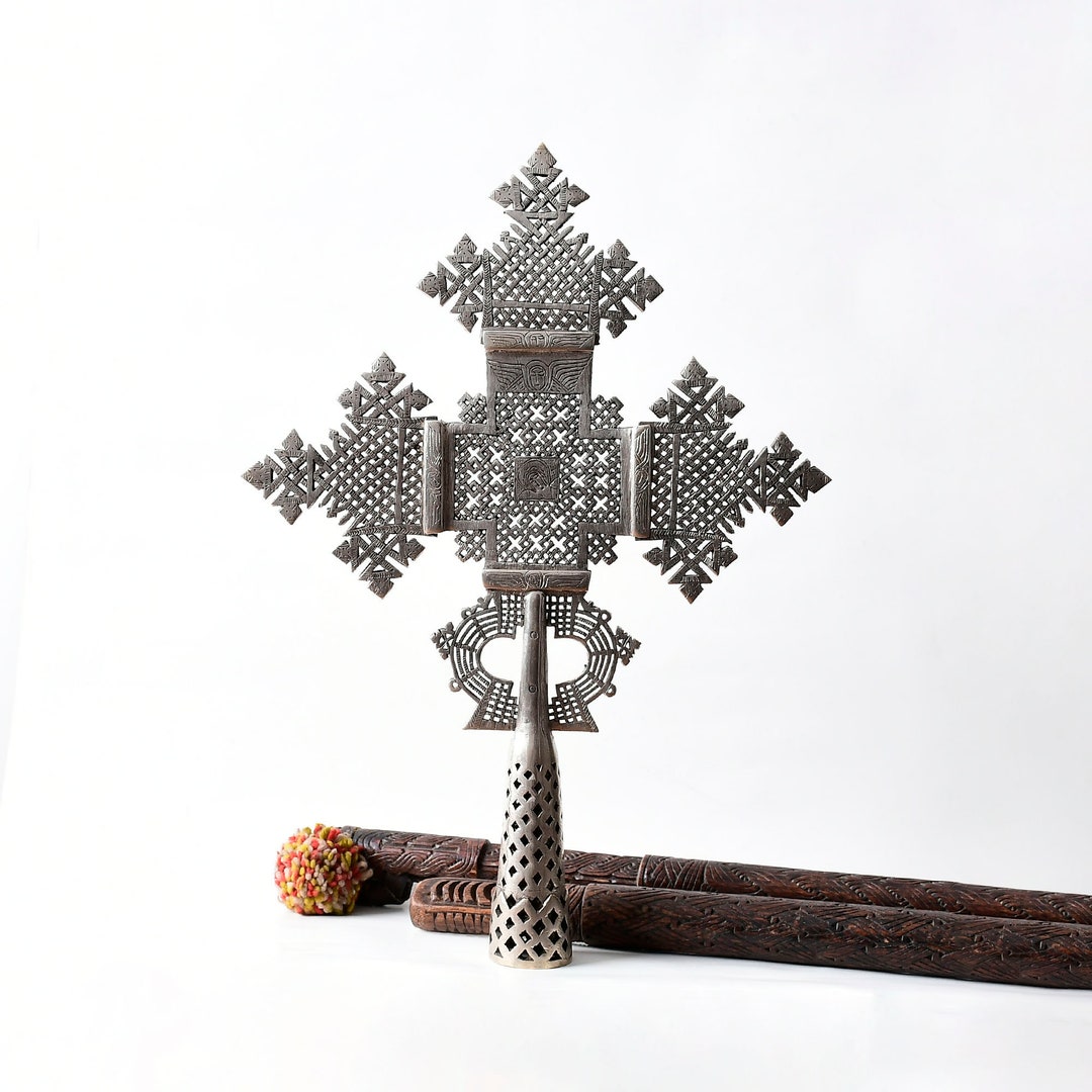 Handmade Ethiopian Processional Cross Large 15 Orthodox Church Table ...