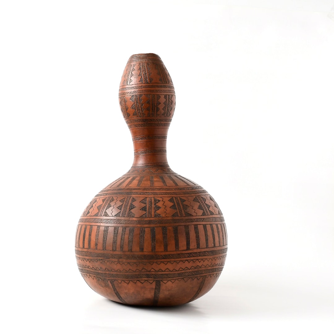 Authentic African Tribal Calabash Ceremonial Milk Gourd, Water ...