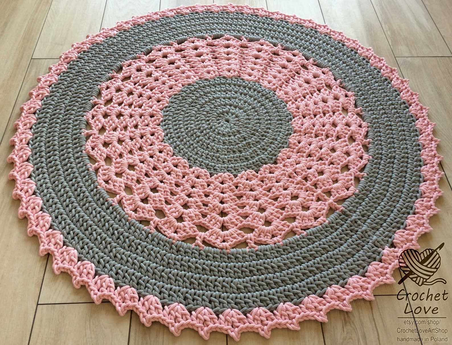 Modern CROCHET RUG Round Crochet Rug Children Rug Nursery - Etsy