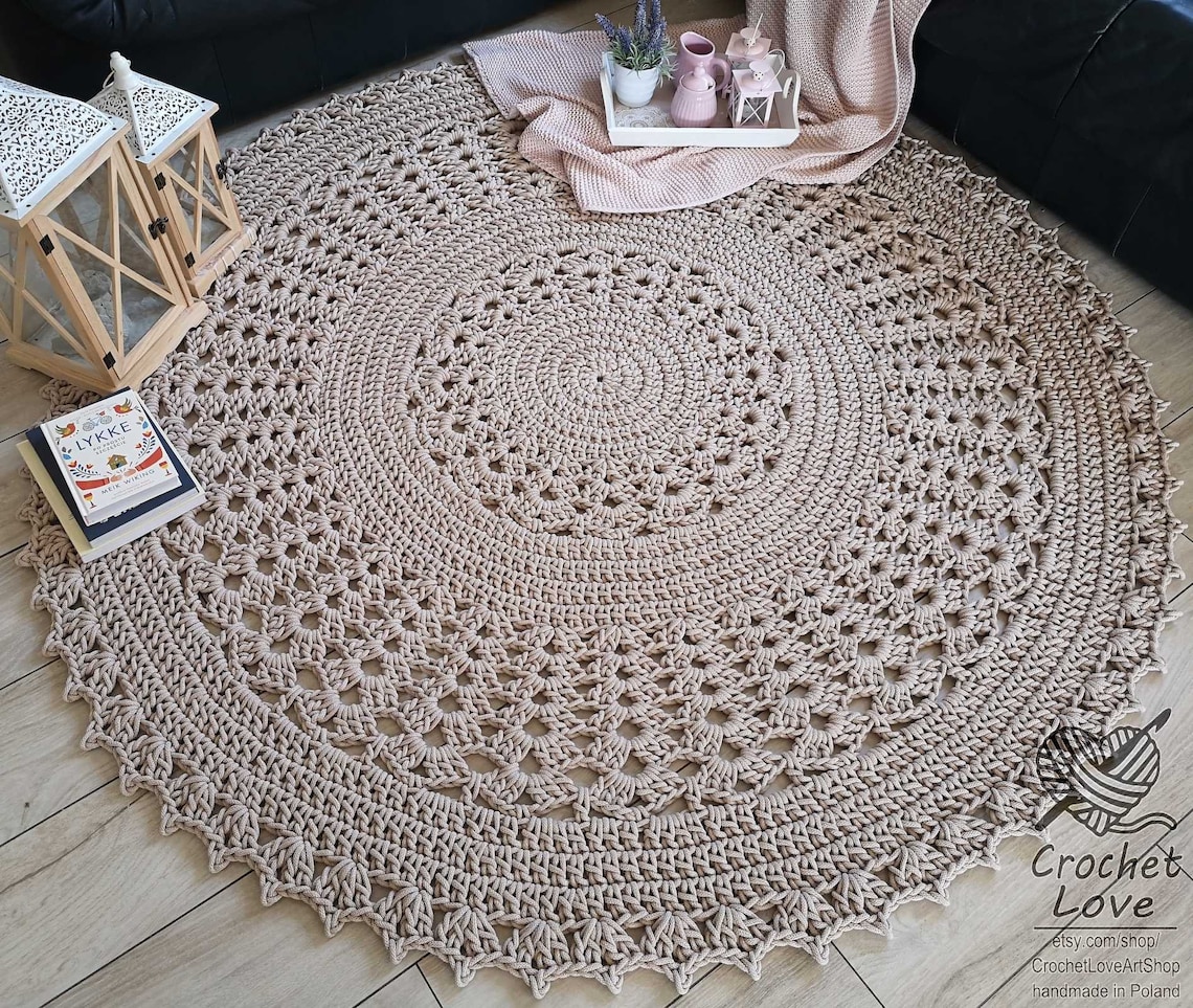 Many Colors, Many Sizes, Modern CROCHET RUG, Round Rug, Teppiche ...