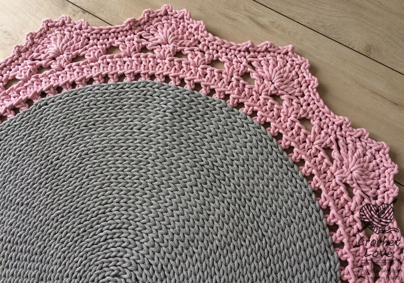 Modern CROCHET RUG Round crochet rug Children rug Nursery | Etsy