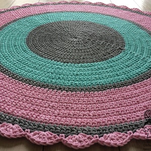 Modern CROCHET RUG, Round Crochet Rug, Children Rug, Nursery Crochet ...