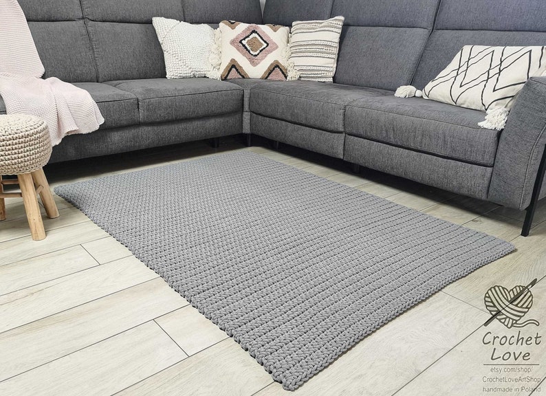 Many Colors, Rectangular Simple CROCHET RUG, Rectangular Carpet ...