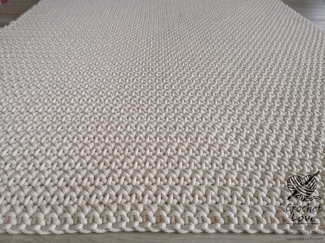 Rectangular CROCHET RUG Rectangular Carpet Crochet Rug | Etsy