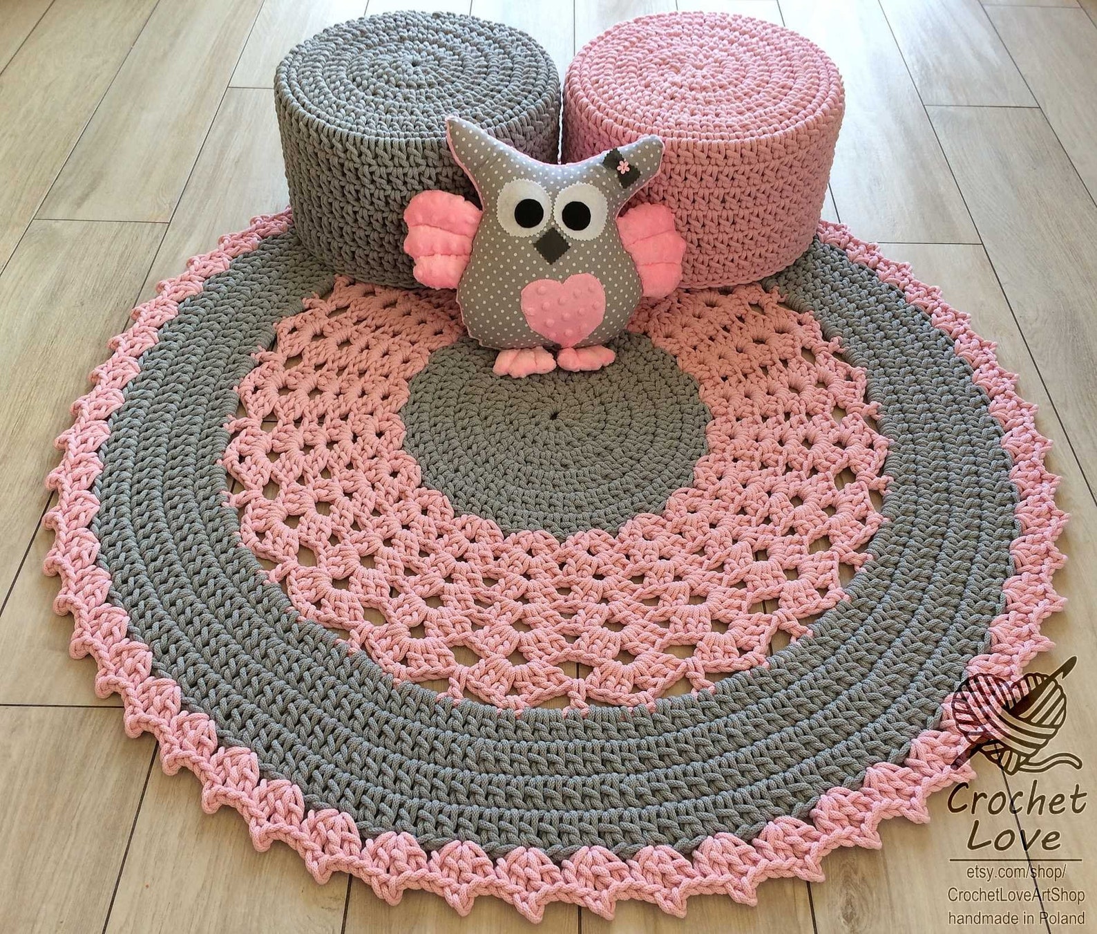 Modern CROCHET RUG Round Crochet Rug Children Rug Nursery - Etsy