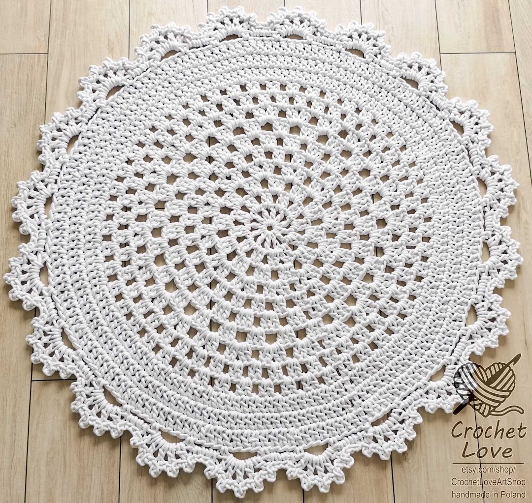 Many Colors, Many Sizes, Handmade WHITE RUG Carpet, Natural Cotton Cord ...