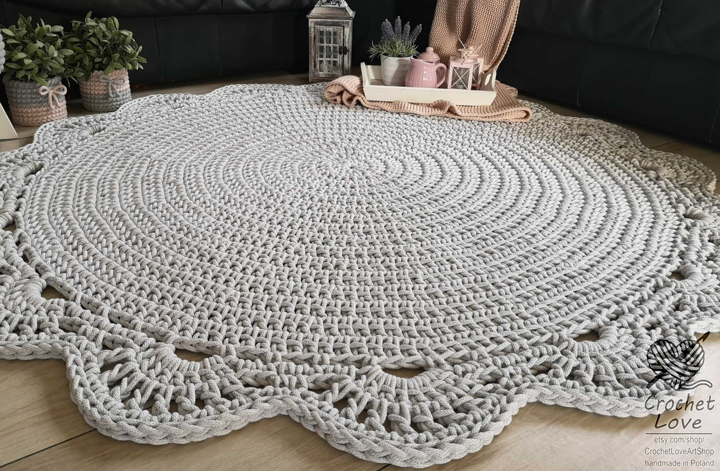 Handmade CROCHET RUG Doily Rug Round Rug Crochet Teppiche | Etsy