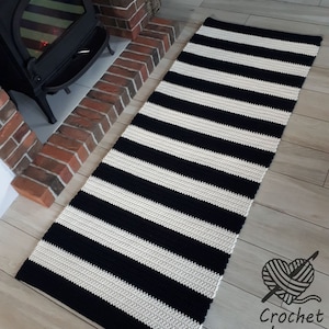 Rectangular CROCHET RUG, Rectangular Carpet, Crochet Rug, Knitt Carpet ...
