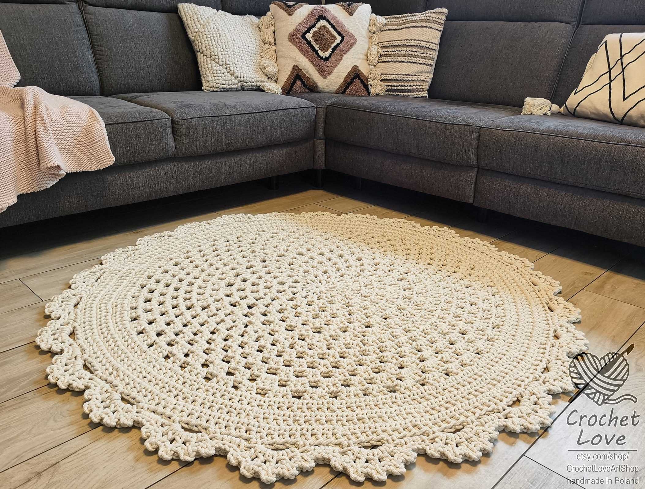 Many Colors, Many Sizes, Handmade Cream ECRU RUG Carpet, Natural Cotton ...