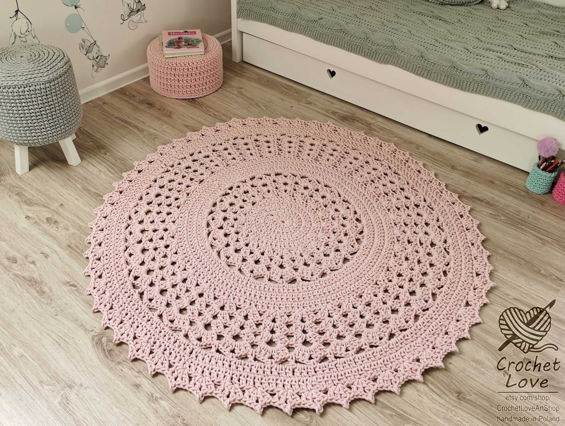 Many Colors Many Sizes Modern CROCHET RUG Round Rug | Etsy