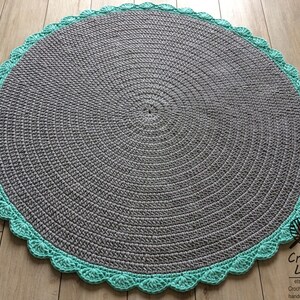 Modern CROCHET RUG, Round Crochet Rug, Children Rug, Nursery Crochet ...