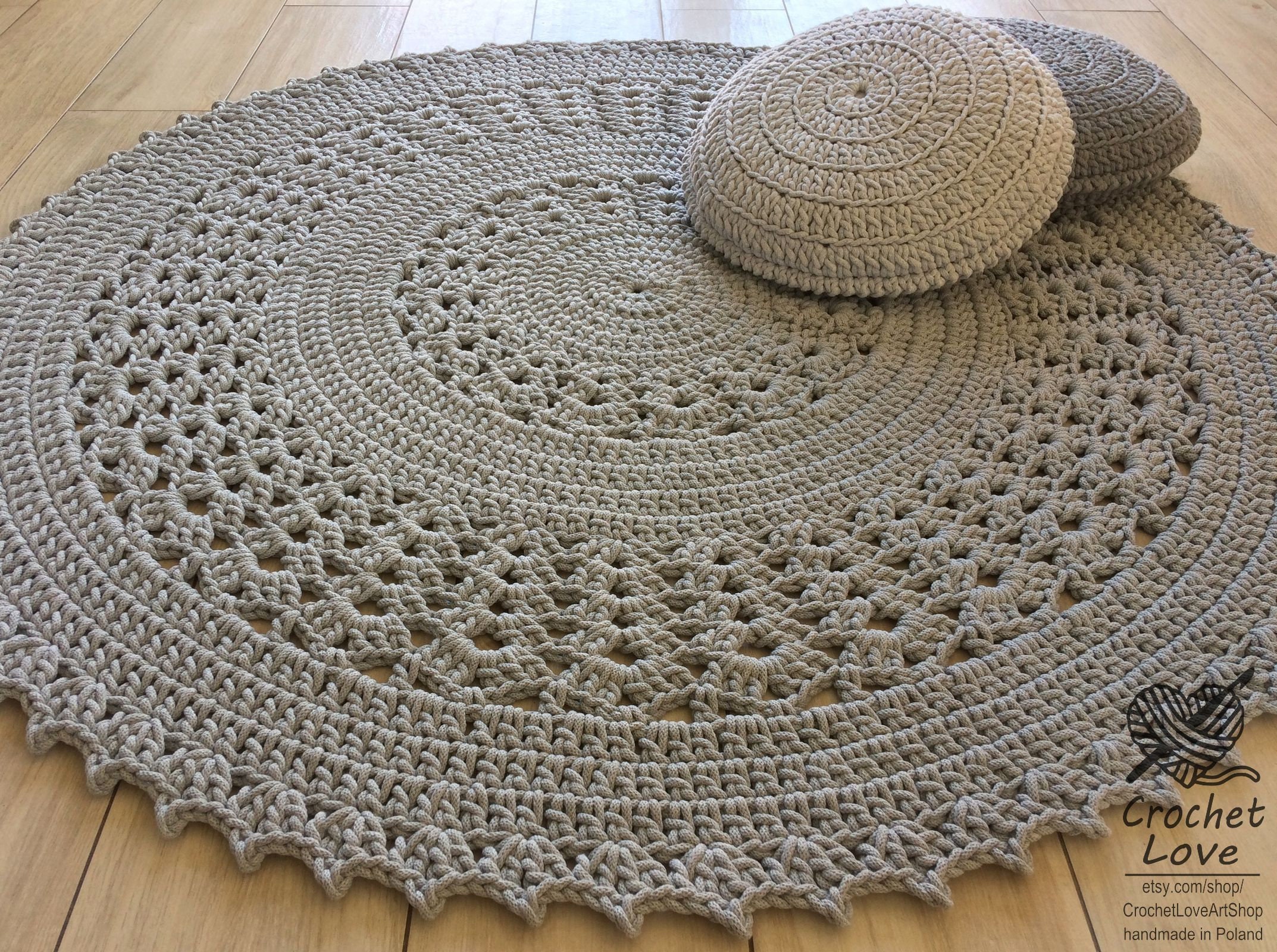 Many Colors Many Sizes Modern CROCHET RUG Round Rug | Etsy