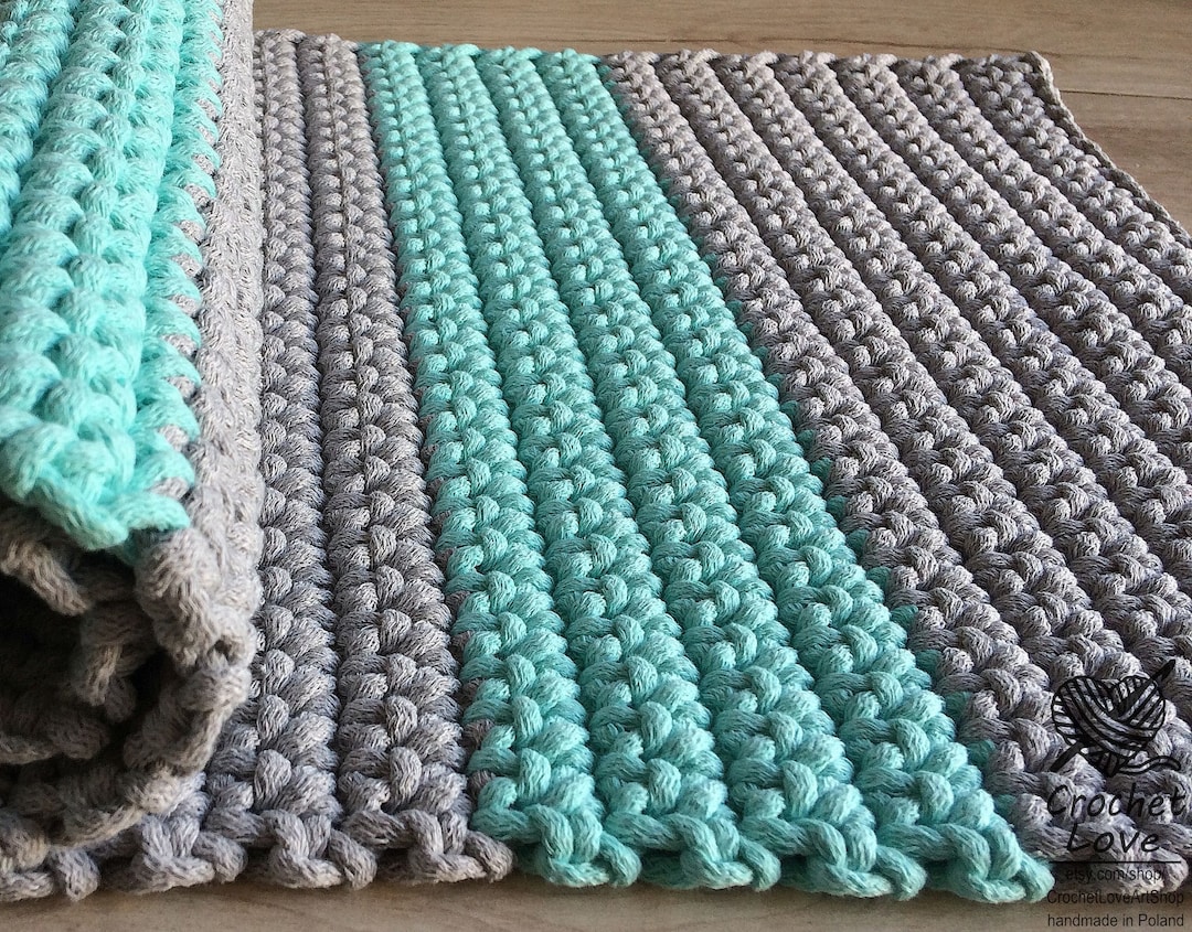 Rectangular CROCHET RUG, Rectangular Carpet, Crochet Rug, Knitt Carpet ...