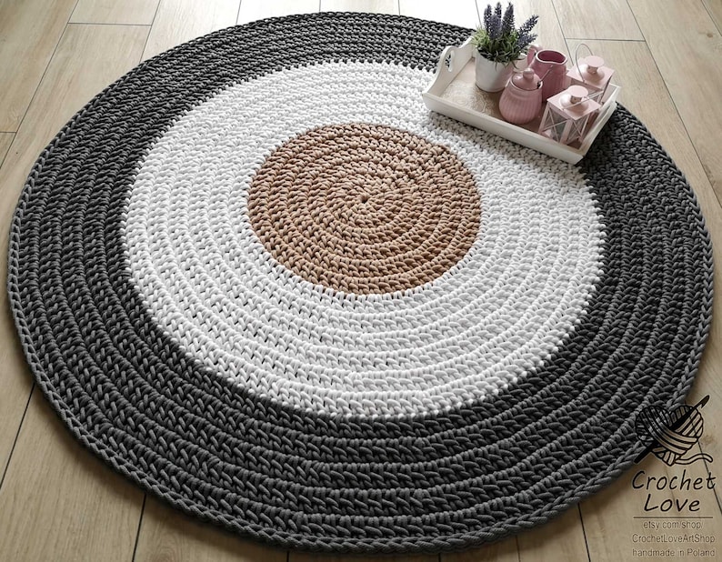 Handmade Large Round Crochet Rug Cotton Cord Rug Natural - Etsy