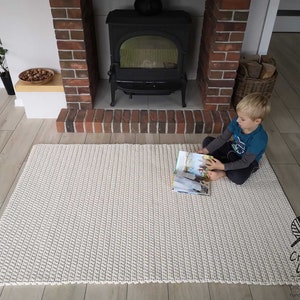 Rectangular CROCHET RUG, Rectangular Carpet, Crochet Rug, Knitt Carpet ...