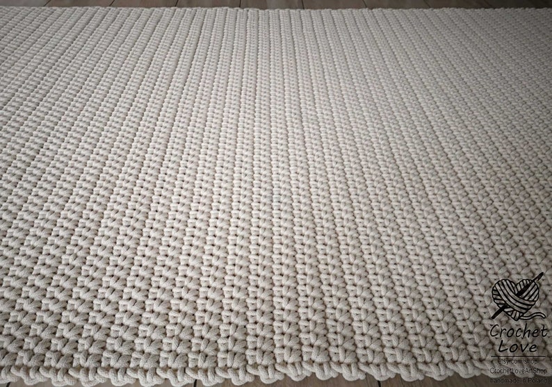 Rectangular CROCHET RUG Rectangular Carpet Crochet Rug | Etsy
