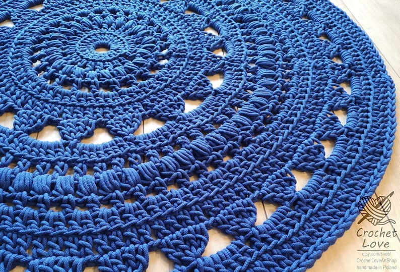 Handmade Large Round Crochet Rug Doily Rug Cotton Cord Rug | Etsy