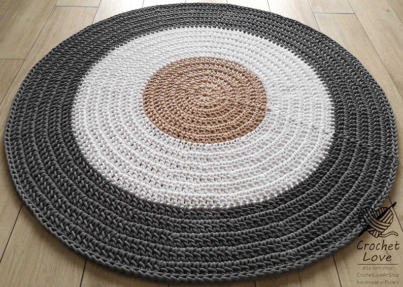 Handmade Large Round Crochet Rug Cotton Cord Rug Natural - Etsy