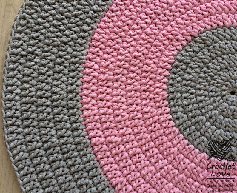 Modern CROCHET RUG, Round Crochet Rug, Children Rug, Nursery Crochet ...
